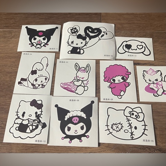 Sanrio | Accessories | Sanrionwot Goth Style Character Temporary Tattoo ...